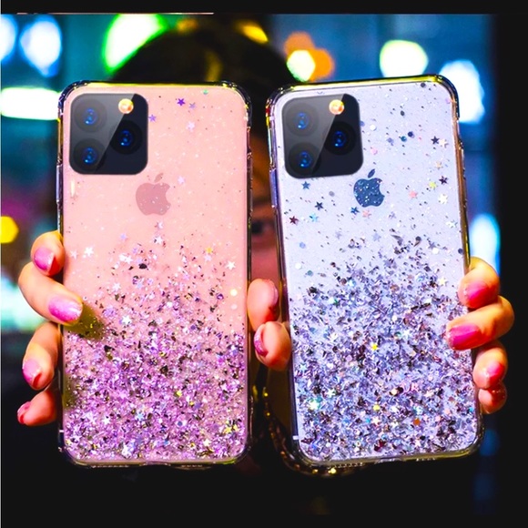Accessories | Silicone Glitter Sparkle Pink Transparent Case For Iphone ...